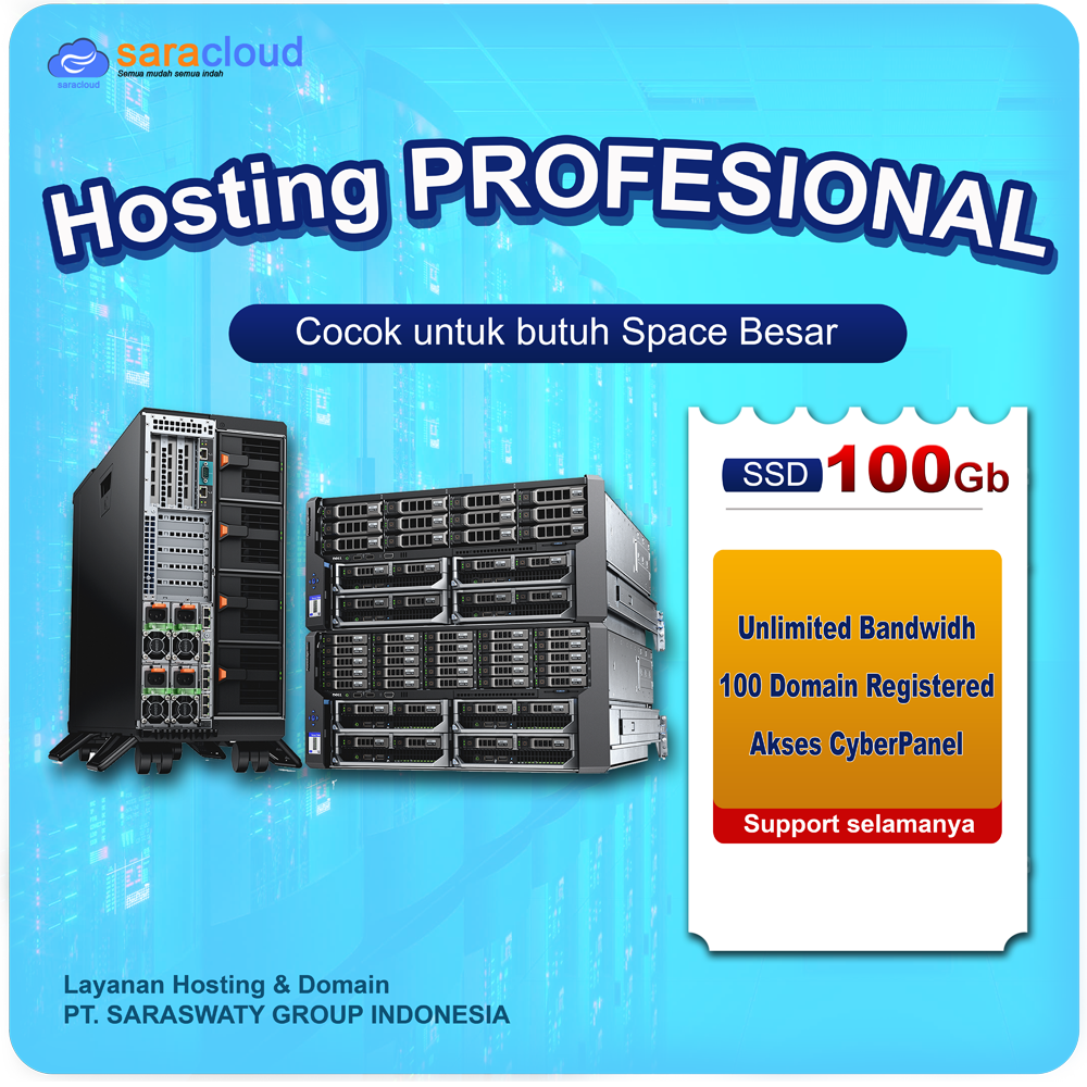 100GB Hosting PerTahun | Saracloud.id